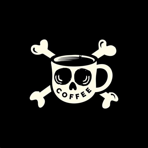 Mug Coffee Skull Illustration Design Element For Logo Poster Card Banner Emblem T Shirt