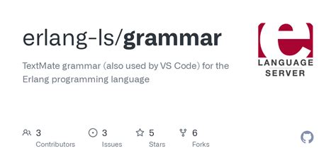 Github Erlang Lsgrammar Textmate Grammar Also Used By Vs Code For The Erlang Programming