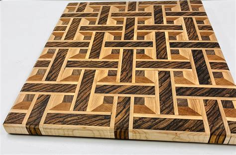 D End Grain Basket Weave Cutting Board Etsy