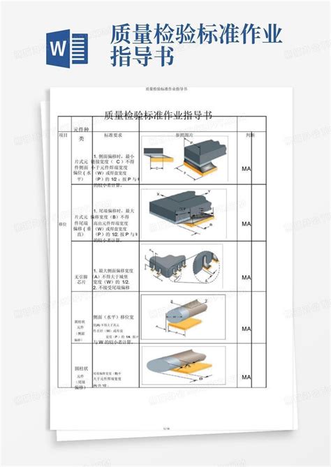 质量检验标准作业指导书Word模板下载 编号qdjxzmge 熊猫办公