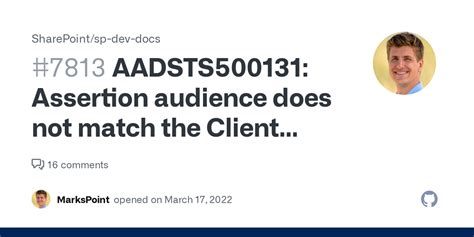 Aadsts500131 Assertion Audience Does Not Match The Client App Presenting The Assertion