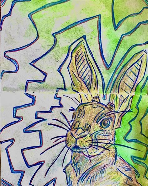 Hare Stare” Me Remarkable Spell Mixed Media 2024 Rart