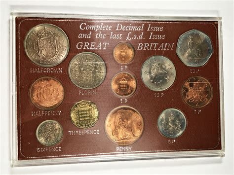 Complete Decimal Issue And The Last Pound Issue Britain 12 Coin Set