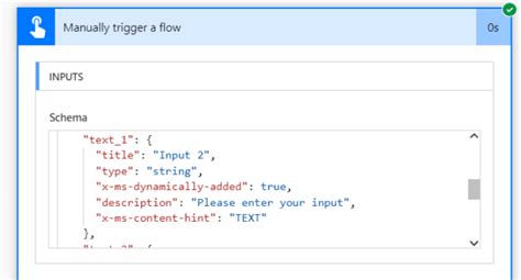 Inputs In Manually Trigger A Flow
