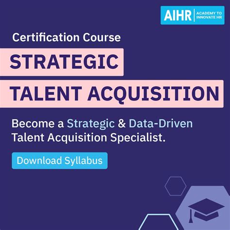 Aihr Academy To Innovate Hr On Linkedin Strategic Talent Acquisition Certificate Program