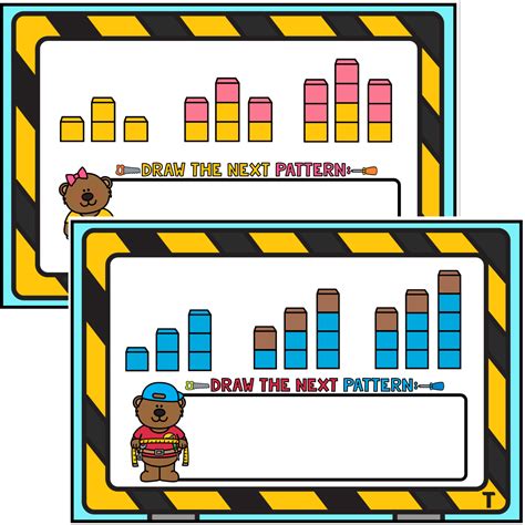 Additive Patterns Task Cards Drawing Blocks Top Teacher