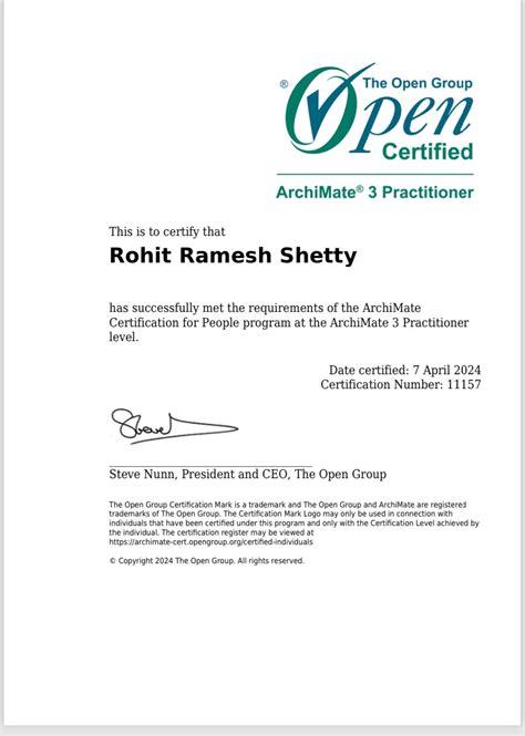 Rohit Shetty On Linkedin Im Happy To Share That Ive Obtained A New Certification Archimate 3…
