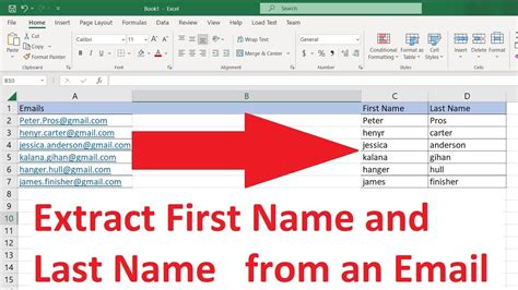 How To Extract First Name And Last Name From An Email Excel Easy