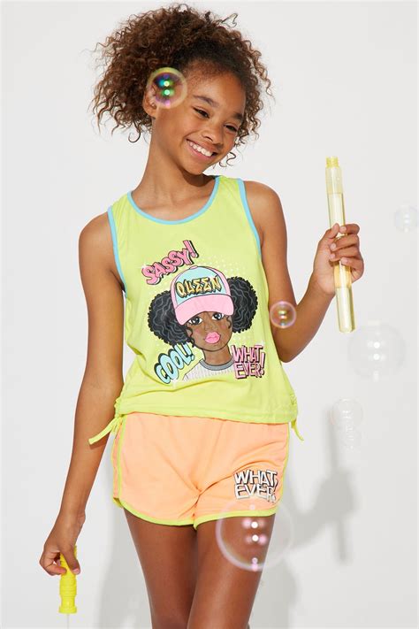 Mini Whatever Sassy Yummy Short Set Yellowcombo Fashion Nova