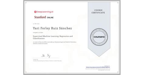 completion certificate for supervised machine learning regression and