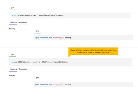 uneven margins in container · issue 3304 · kotlin dokka · github