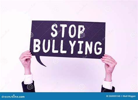 Writing Displaying Text Stop Bullying Business Idea Voicing Out Their Campaign Against Violence