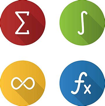 Math Symbols Icon Expression Long Shadow Clip Art Vector Expression