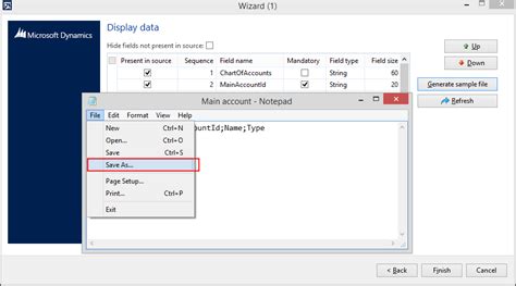 dynamics ax tips import main accounts using data import framework ax