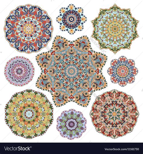 set of abstract circular element royalty free vector image