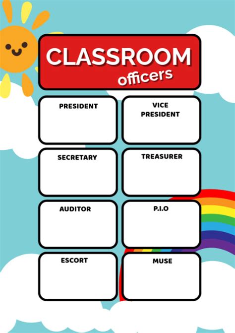 Plantilla De White Professional Classroom Officers Schedule A4