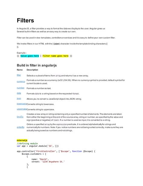 Filters In Angularjs Pdf Free Download