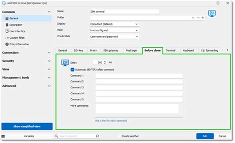 Ssh Terminal Entry Settings Devolutions Documentation