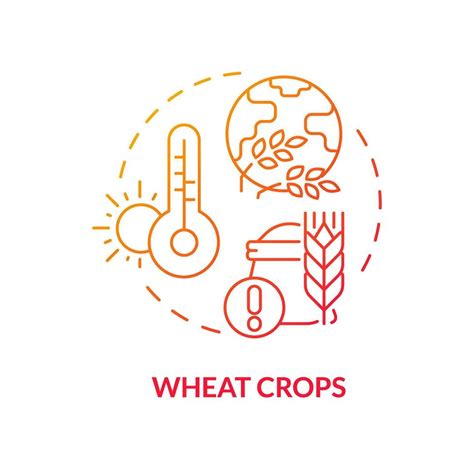 Gradient Wheat Crops Icon Representing Heatflation Concept Isolated Vector Thin Line