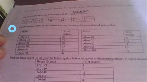 Find The Average Marks Of The Students From The Following Table Using Assumed Mean Method Nd