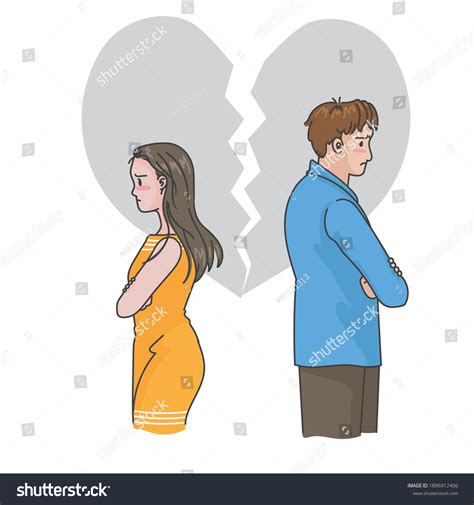 Divorced Couple Couples Angry Hand Drawn Stock Vector Royalty Free