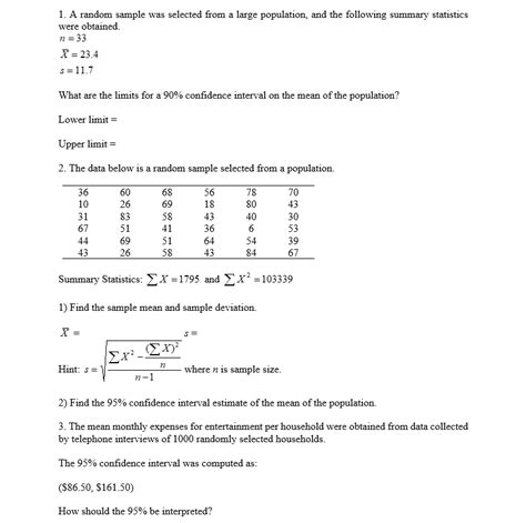 Solved A Random Sample Was Selected From A Large Chegg
