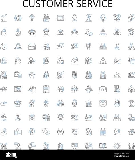 Customer Service Outline Icons Collection Customer Service Care