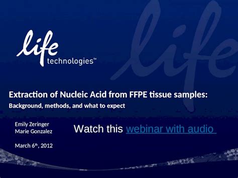 Ppt Extraction Of Nucleic Acid From Ffpe Tissue Samples Dokumentips