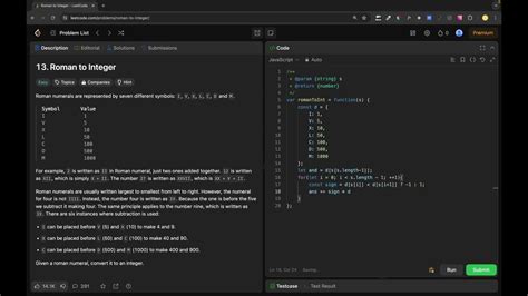 Roman To Integer Solution In Javascript Leetcode 🚀 Vslogs Youtube