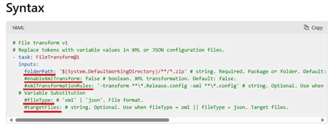Net Error Unexpected Property Folder And Filepattern In Azure Devops Filetransform1