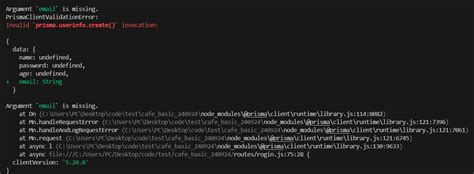 Argument `email` Is Missing Prismaclientvalidationerror