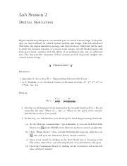ECE486 Lab Manual 2 17 17 Pdf Lab Session 2 Digital Simulation Digital Simulation Packages Are