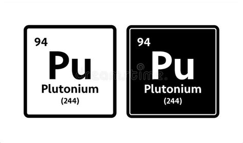 Plutonium Symbol Chemical Element Of The Periodic Table Stock Vector Illustration Of