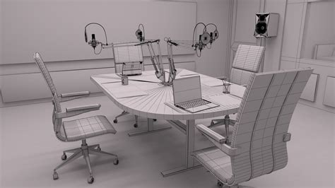 3d Podcast Studio Model Turbosquid 2118282