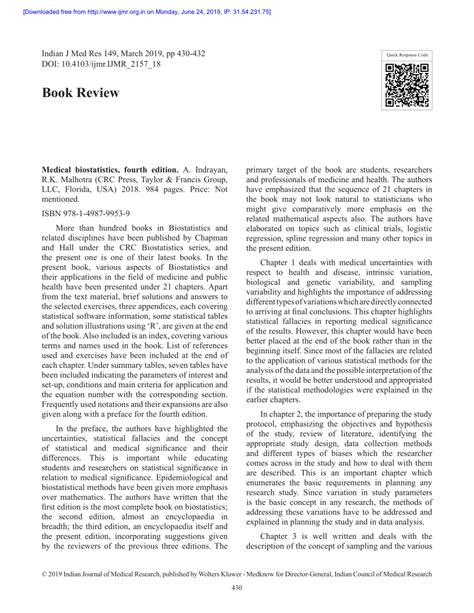 PDF Medical Biostatistics Fourth Edition