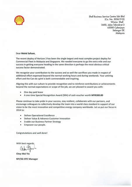 Shell Certificate Of Excellence Ppt