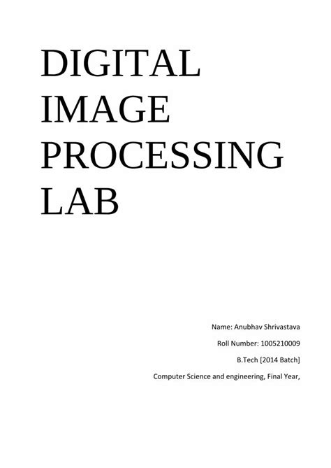 Pdf Digital Image Processing Lab Manual Dokumentips