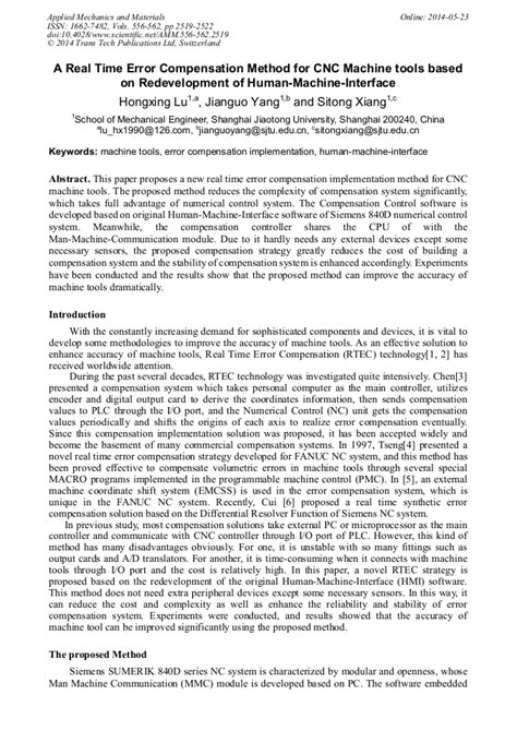 A Real Time Error Compensation Method For Cnc Machine Tools Based On Redevelopment Of Human