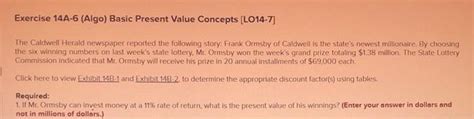 solved exercise 14a 6 algo basic present value concepts