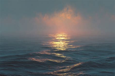 Ocean Seascape At Sunrise Background