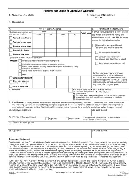 Opm Form Fillable Pdf Printable Forms Free Online
