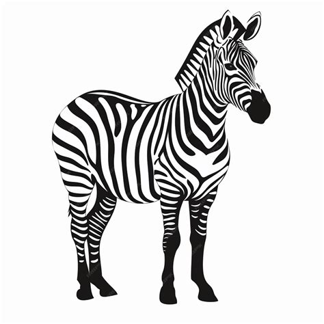 Premium Vector A Zebra Is Shown In Black And White