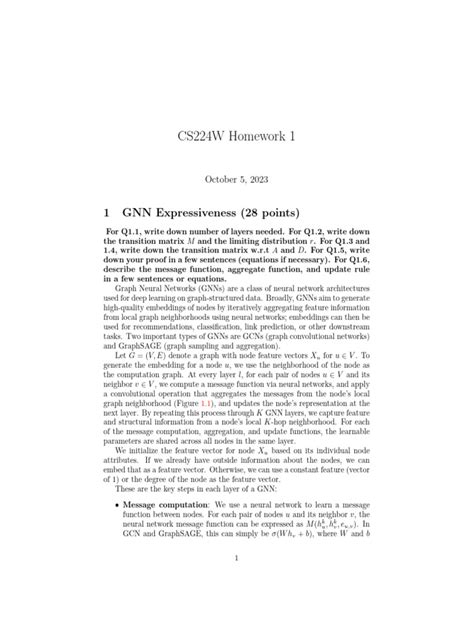 cs 224w fall 2023 hw1 pdf graph theory mathematical relations