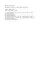 Stats With Python H1 Py Stats With Python Handson1 Exercise