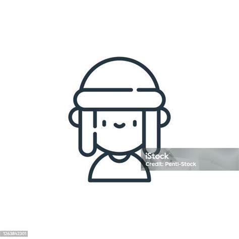 흰색 배경에 격리 된 Bedouin 벡터 아이콘 개요 웹 사이트 디자인 및 모바일 응용 프로그램 개발을위한 얇은 라인