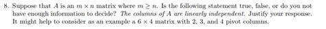 Solved 8 Suppose That A Is An M N Matrix Where M N Is Chegg Com