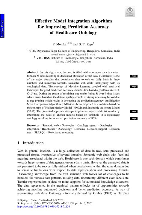 Pdf Effective Model Integration Algorithm For Improving Prediction Accuracy Of Healthcare Ontology