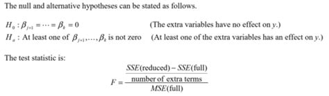 Multiple Regression Partial F Test Flashcards Quizlet