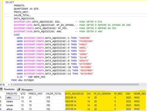 Datepart Criando Tabela CalendÁrio No Sql