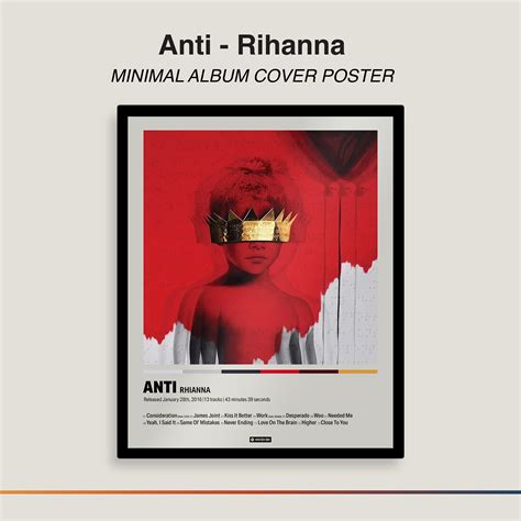 Anti Rihanna Album Cover Poster Minimal Aesthetic Digital